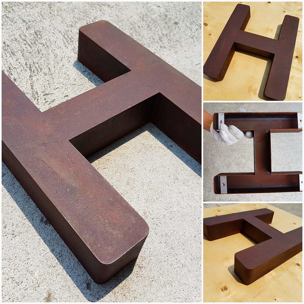 Backlit Cor-Ten Steel Sign Letters - Impact Signs